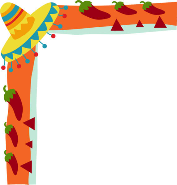 Download Mexican-themed Frame with Sombreros and Chili Peppers Borders ...