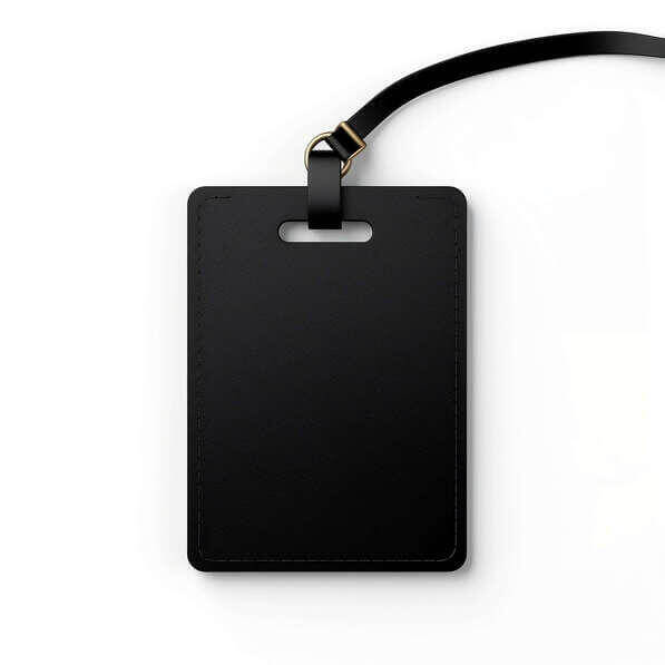 Download Black Leather ID Tag on White Background Mockups Online ...