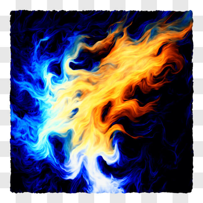 Download Blue and Orange Fire Flame on Black Background PNGs Online ...