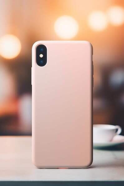 Download Pink iPhone XR Case and Cup on Table Mockups Online - Creative ...