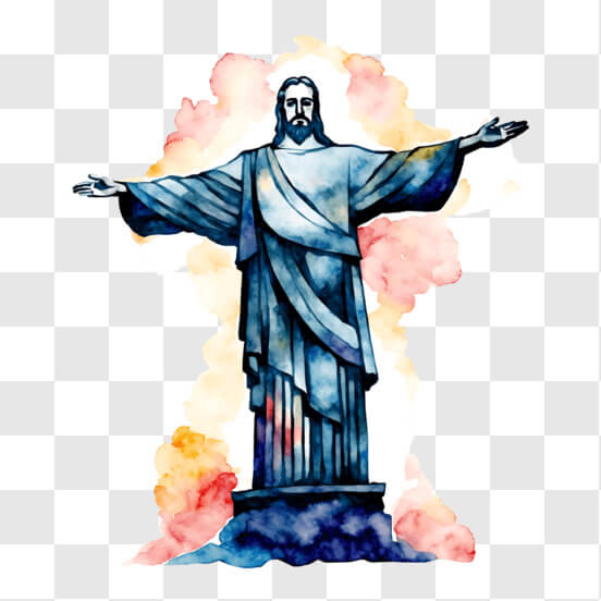 Download Statue of Jesus with raised arms and crosses on shoulders PNGs ...