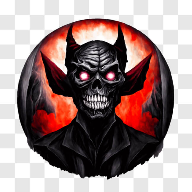 Download Abstract Devil-like Face in Orange Circle PNGs Online ...