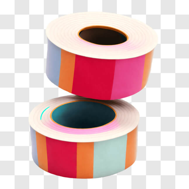 Download Colorful Striped Tape Rolls for Wrapping or Packaging PNGs ...