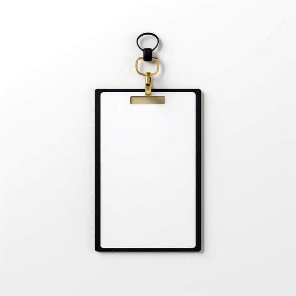 Download Blank White ID Tag with Gold-Toned Metal Clip Mockups Online ...