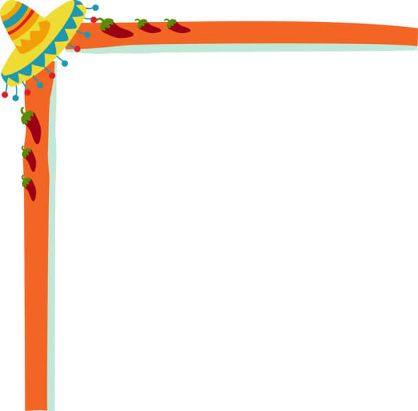 Download Colorful Mexican-themed Frame with Sombrero and Chili Peppers ...