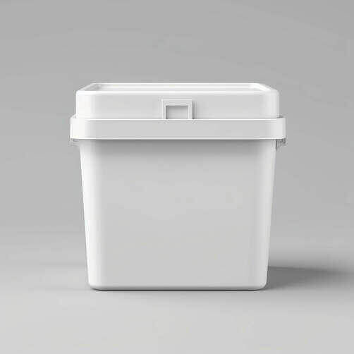 Download White Plastic Storage Container on Grey Background Mockups ...
