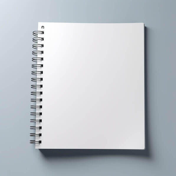 Télécharger Cahier à spirale blanc sur fond gris avec page vide Mockups ...