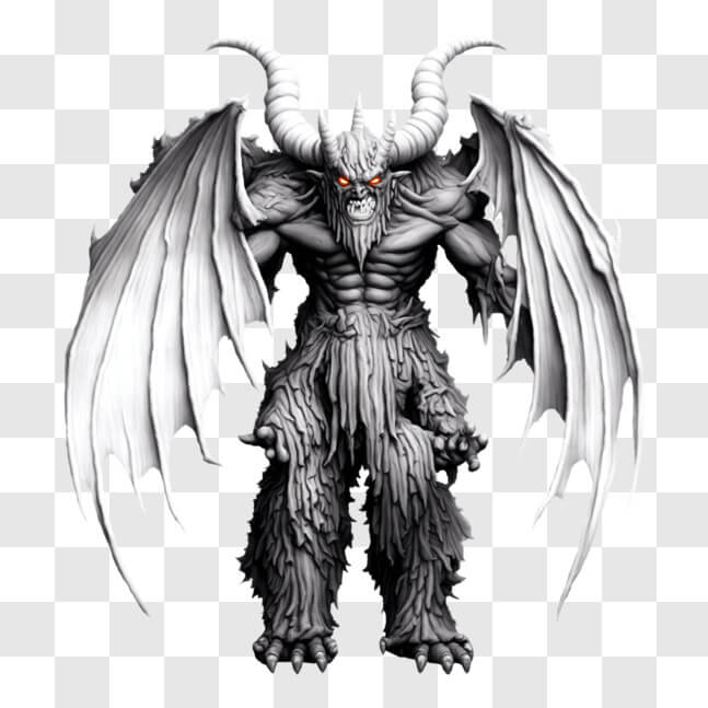 Download Dark Angel Series: A Demon with Large Horns PNGs Online - Creative Fabrica
