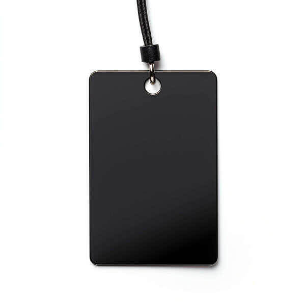 Download Black Luggage Tag with Cord on White Background Mockups Online ...