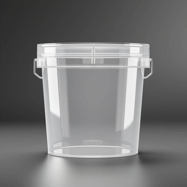 Download Empty Clear Plastic Bucket on Gray Background Mockups Online ...