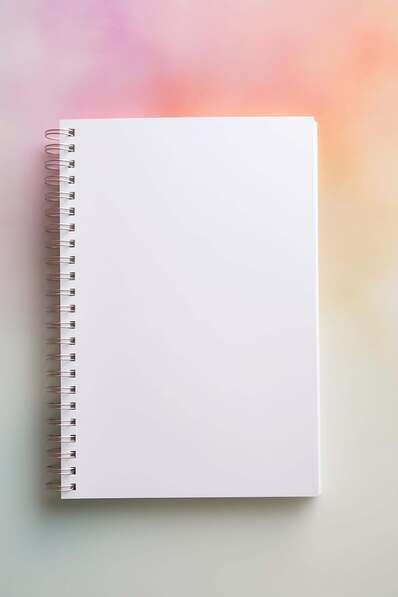 Download White Spiral Notebook on Colorful Watercolor Background ...