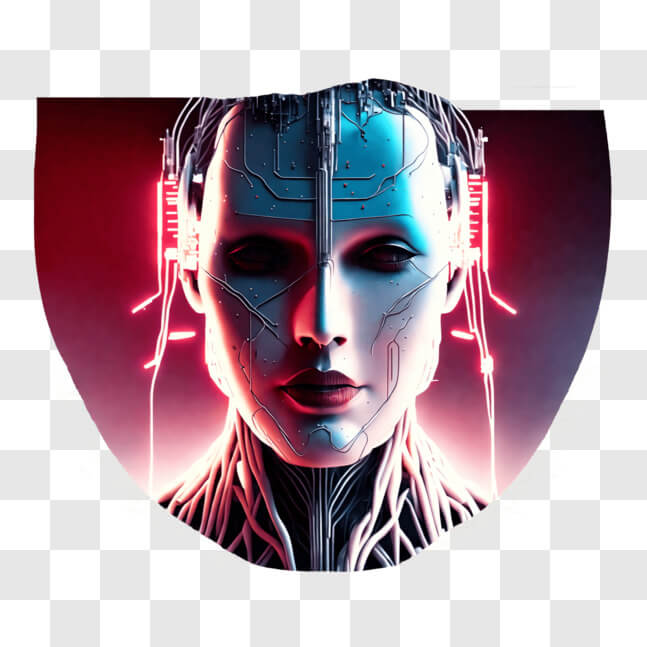 Download Woman's Face with Neon Lights PNGs Online - Creative Fabrica