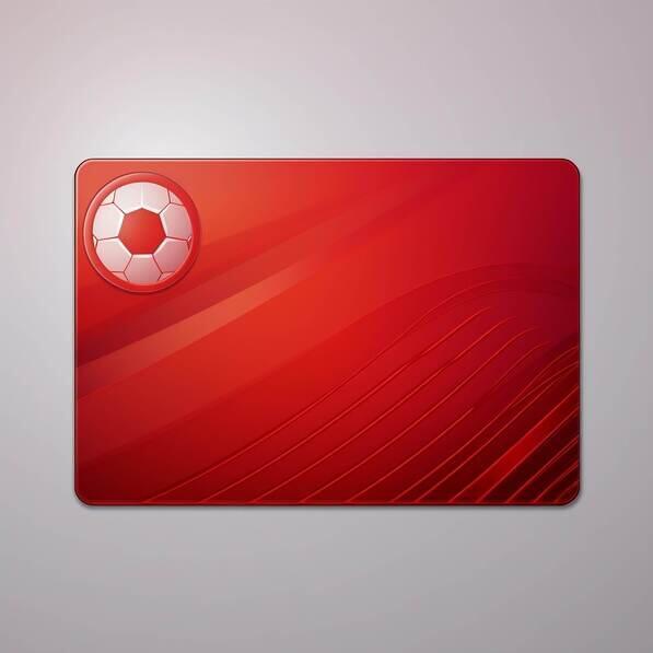 Download Red Credit Card with Abstract Soccer Ball Design Mockups ...