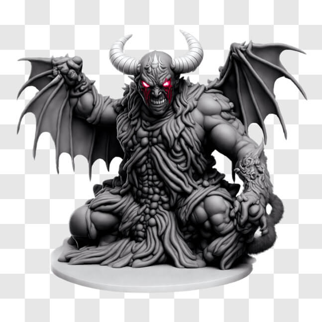 Descarga Estátua de Demonio con Ojos Rojos y Cuernos PNGs En Línea ...