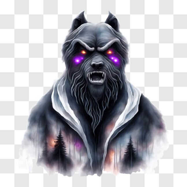 Download Werewolf with Glowing Eyes in Enchanted Forest PNGs Online ...