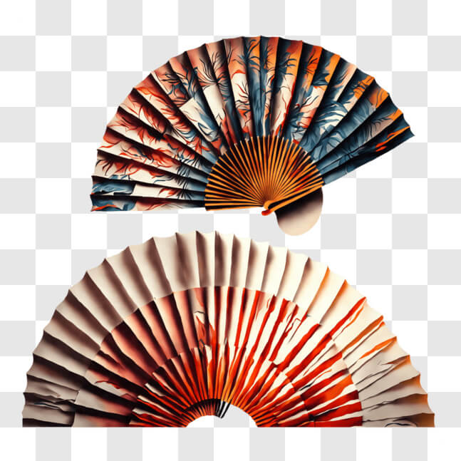 Download Red and Orange Folded Fan Designs on Black Background PNGs ...