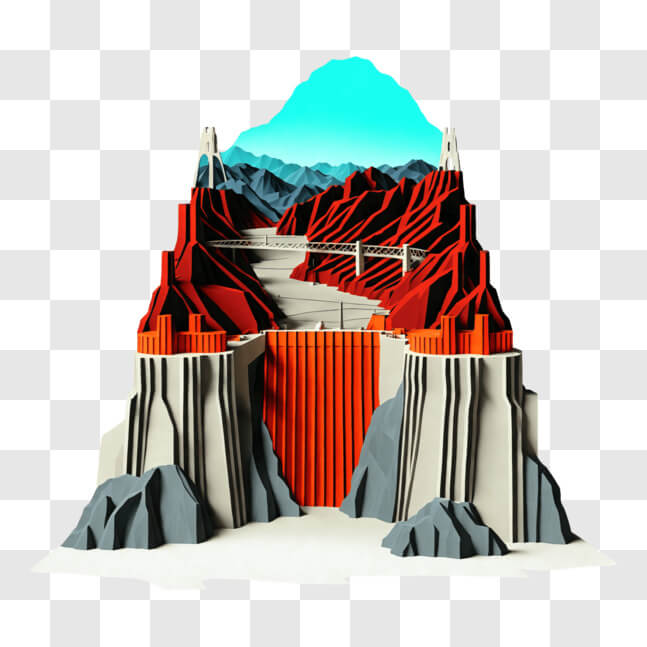 Download 3D Paper Mountain Range Sculpture PNGs Online - Creative Fabrica