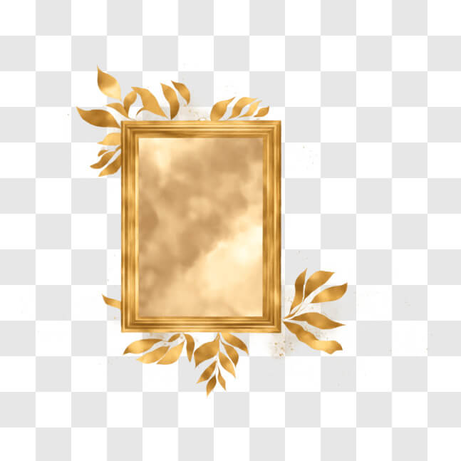 Download Gold Frame with Leaves and Snowflakes PNGs Online - Creative ...