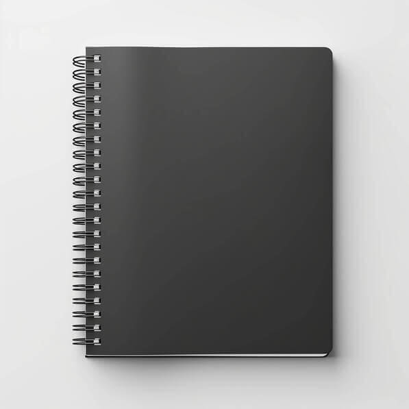 Download Black Spiral Notebook on White Background Mockups Online ...