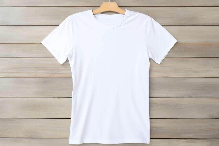 Download Empty White T-Shirt on Wooden Wall Mockups Online - Creative ...