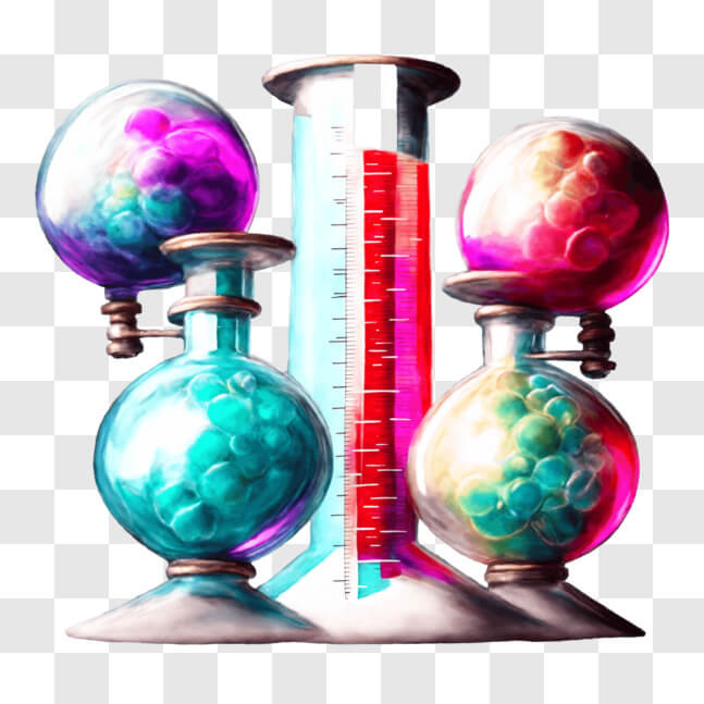Download Colorful Chemistry Laboratory Beakers and Balls PNGs Online ...
