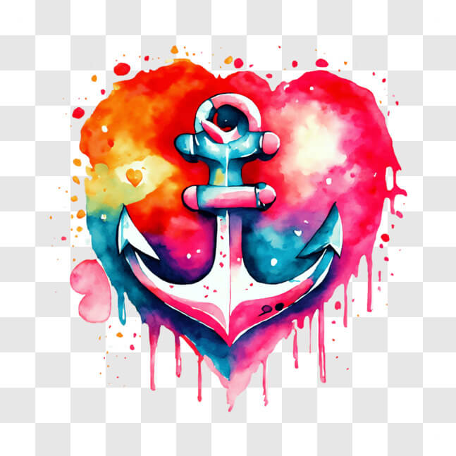 Download Colorful Heart Anchor Decoration PNGs Online - Creative Fabrica