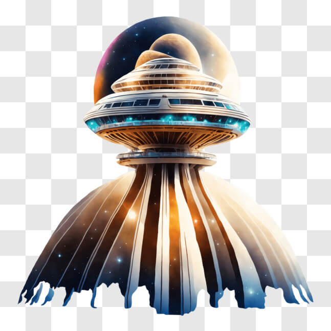 Download Futuristic Spaceship with Extraterrestrial Planets and Aliens ...