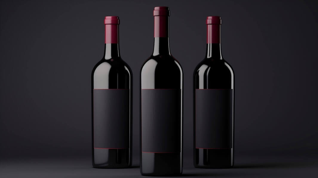 Download Black Wine Bottles with Red 'Wine' Labels Mockups Online ...