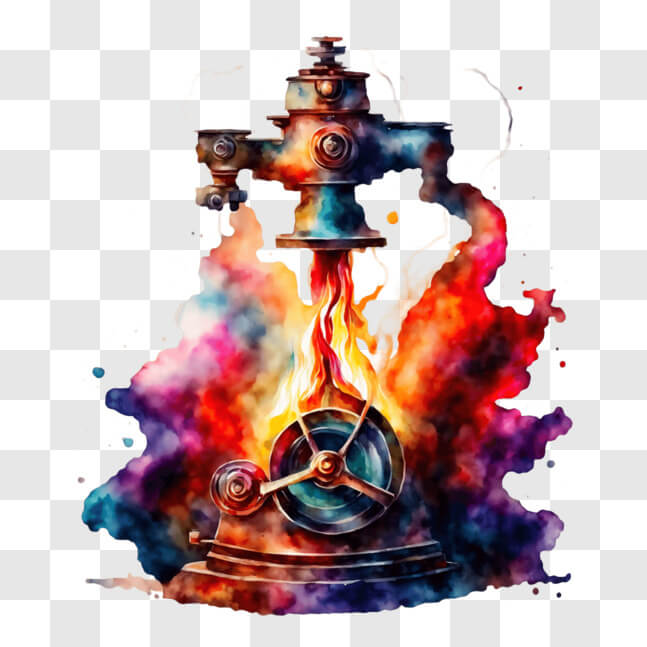 Download Old-Fashioned Steam Engine Painting PNGs Online - Creative Fabrica