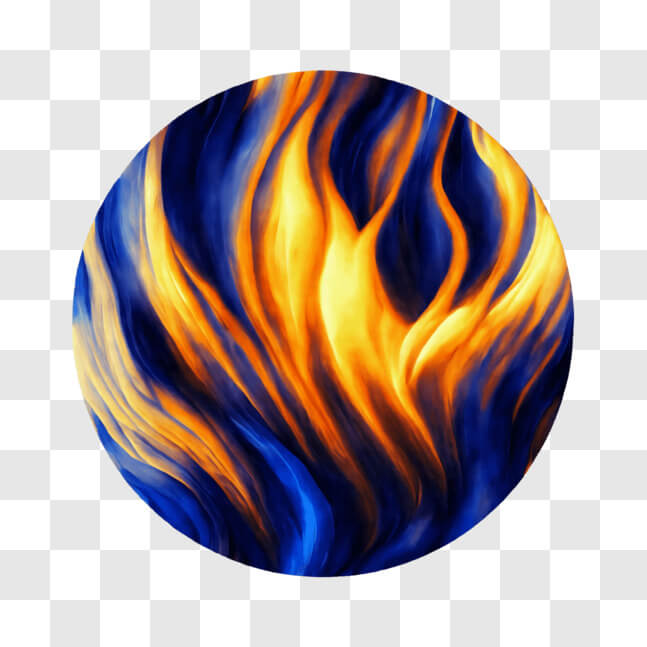 Download Circular Abstract Painting with Blue, Yellow, and Orange ...