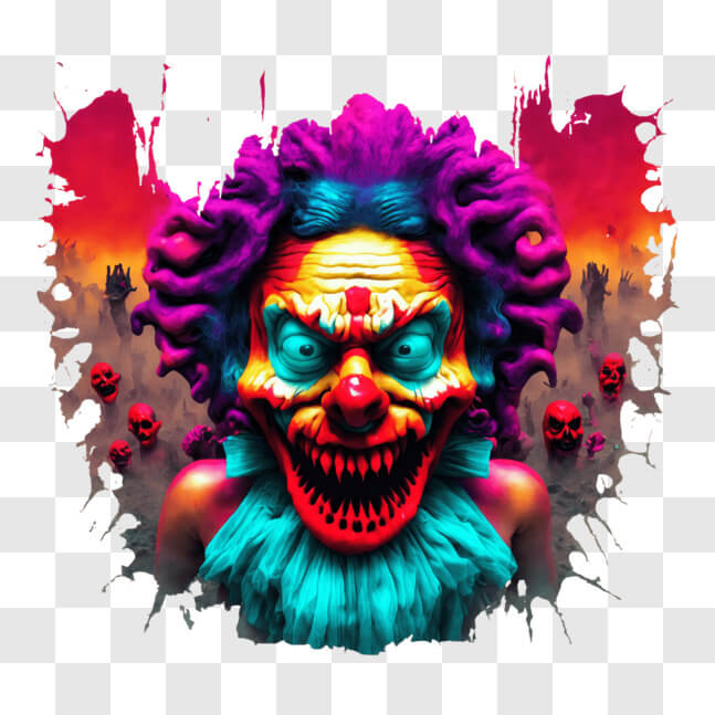 Download Kleurrijke Clown omringd door Zombies en Skulls PNGs online op ...