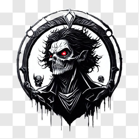 Download Spooky Glowing-Eyed Skeleton for Halloween or Horror Concept ...