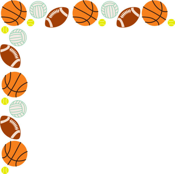 Download Assorted Sports Balls Arrangement on Black Background Borders ...
