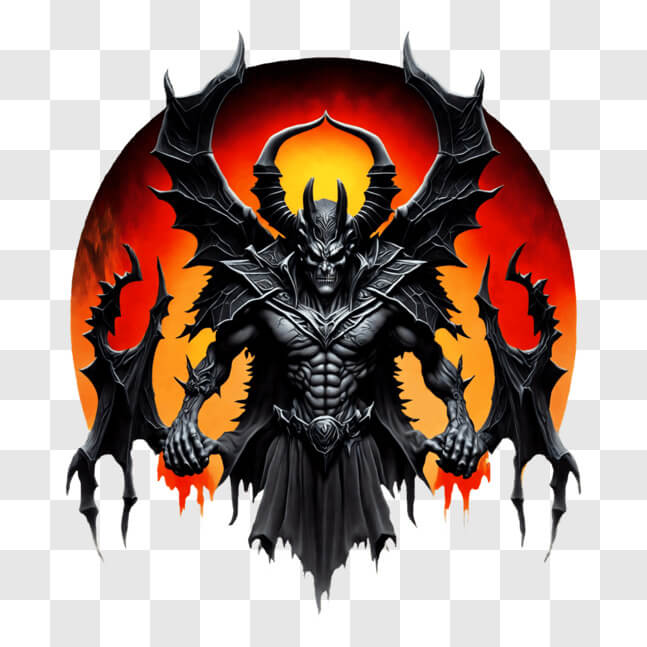 Download Demonic character from Dark Souls against an orange sunset ...