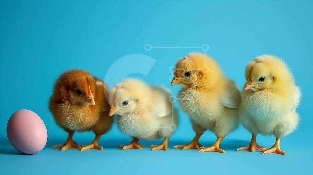 Adorables pollitos con huevo fotos de archivo | Creative Fabrica