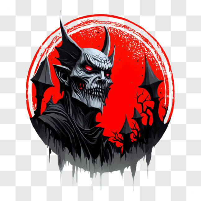 Download Sinister Skull with Red Hair and Horns PNGs Online - Creative ...