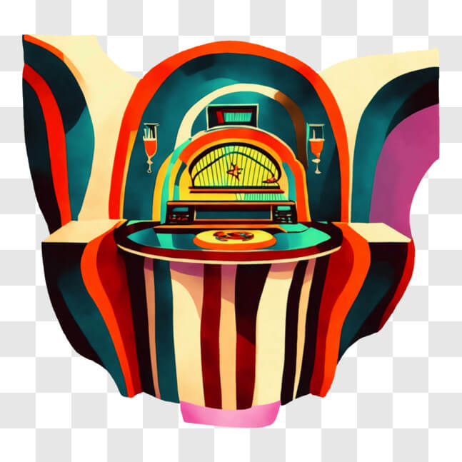 Download Colorful Retro-Styled Jukebox Abstract Painting PNGs Online ...