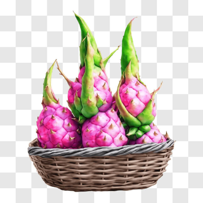 Download Basket of Pink Dragonfruits - Exotic Fruit from Asia, Africa ...