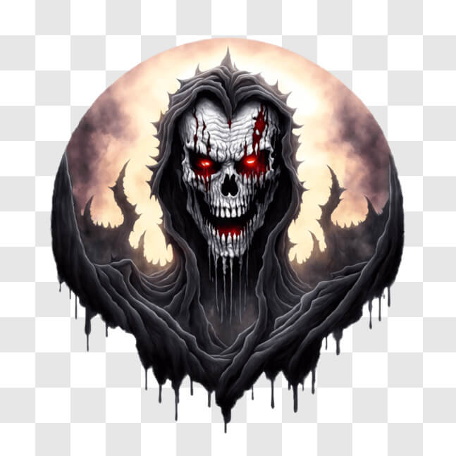 Download Skull with Red Eyes and Dripping Blood PNGs Online - Creative ...