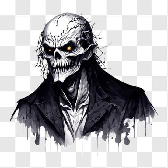 Download Glowing-eyed skeleton for Halloween or horror concept PNGs ...