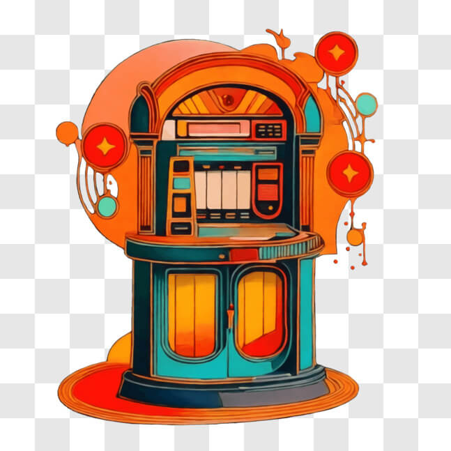Download Vintage Orange and Blue Jukebox PNGs Online - Creative Fabrica
