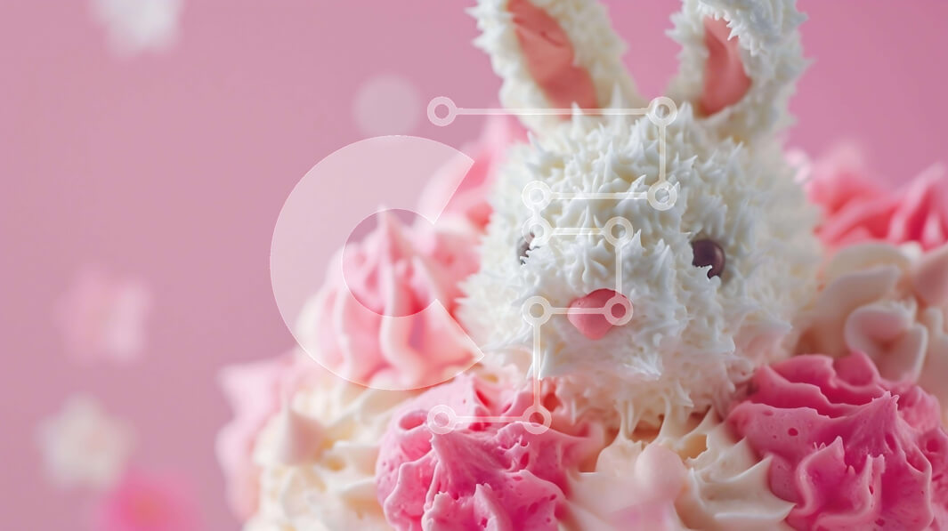 Download Bunny-Shaped Cake with Pink and White Icing Stockphotos Online ...