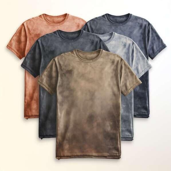 Download Colorful T-Shirts Collection on White Background Mockups ...