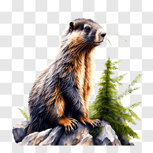Download Marmot Observation in Natural Ecosystem PNGs Online - Creative ...