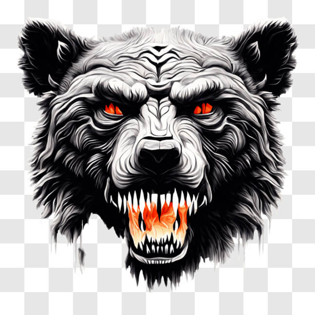 Download Intimidating Black Bear Head with Red Eyes PNGs Online ...