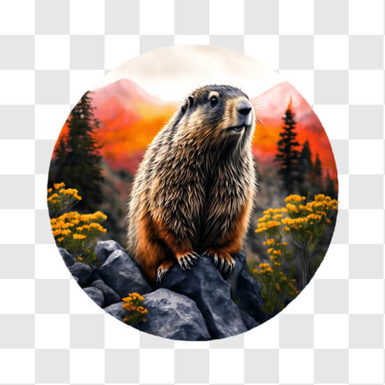 Download Marmot in Natural Habitat PNGs Online - Creative Fabrica