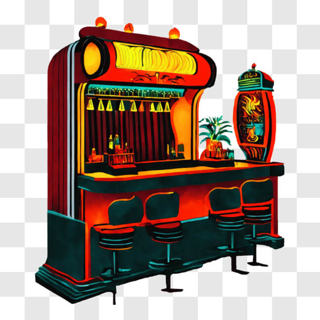 Download Retro Bar with Neon Lights and Colorful Decorations PNGs ...