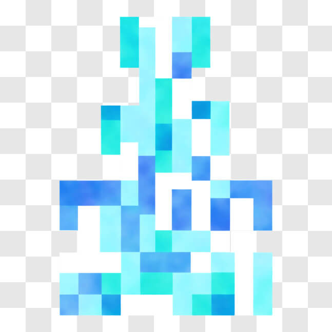 Download Pixelated Ice Block Font in Minecraft PNGs Online - Creative ...