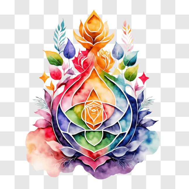 Download Colorful Abstract Painting of Hindu God Vishnu with Flowers ...