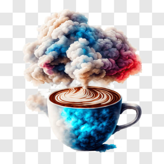 Download Colorful Smoke Coffee Cup Image PNGs Online - Creative Fabrica